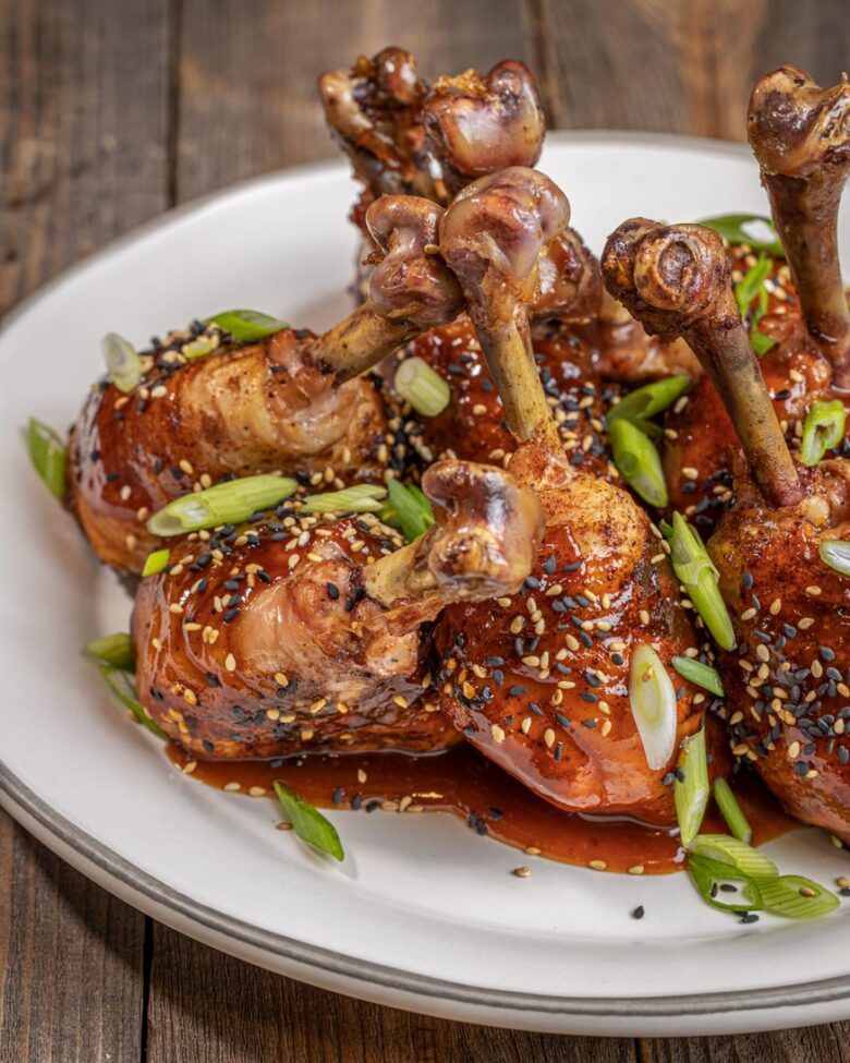 Smoked Orange Chicken Lollipops - Chiles and Smoke