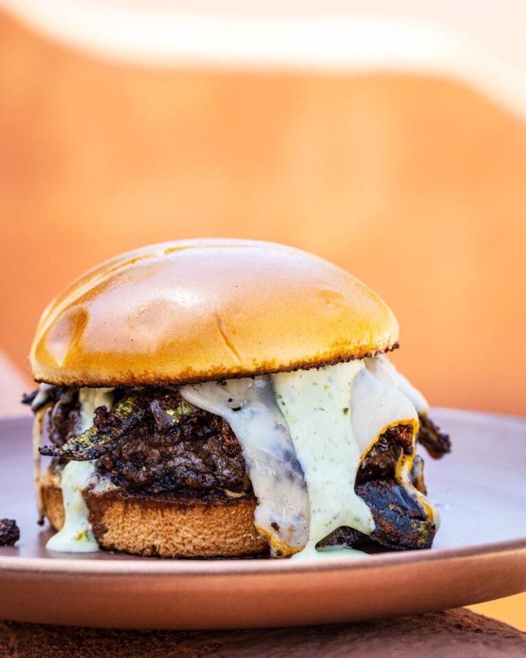 Beef and Chorizo Burger, Flavors of Arizona - Chiles and Smoke