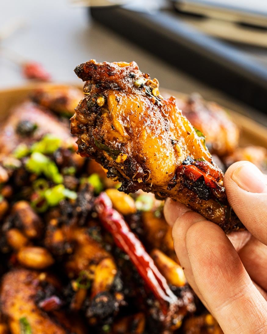 Grilled Kung Pao Chicken Wings - Chiles and Smoke