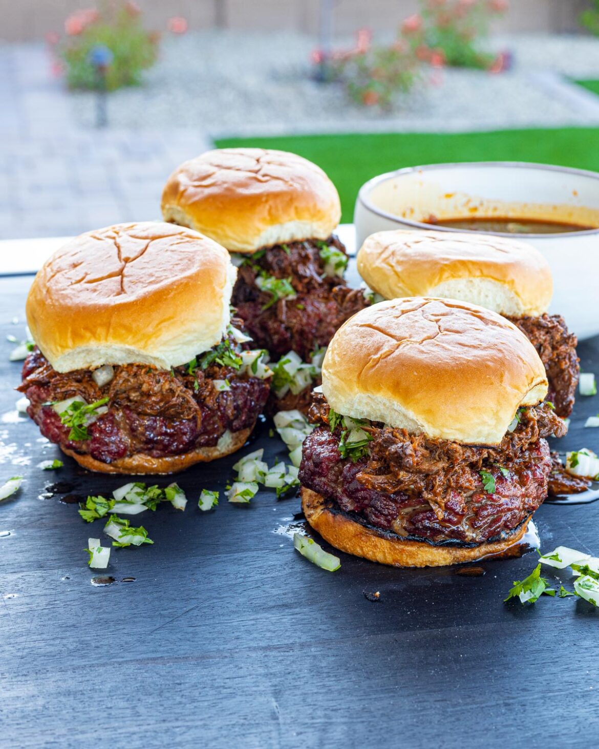 Smoked Beef Birria Burgers - Chiles and Smoke