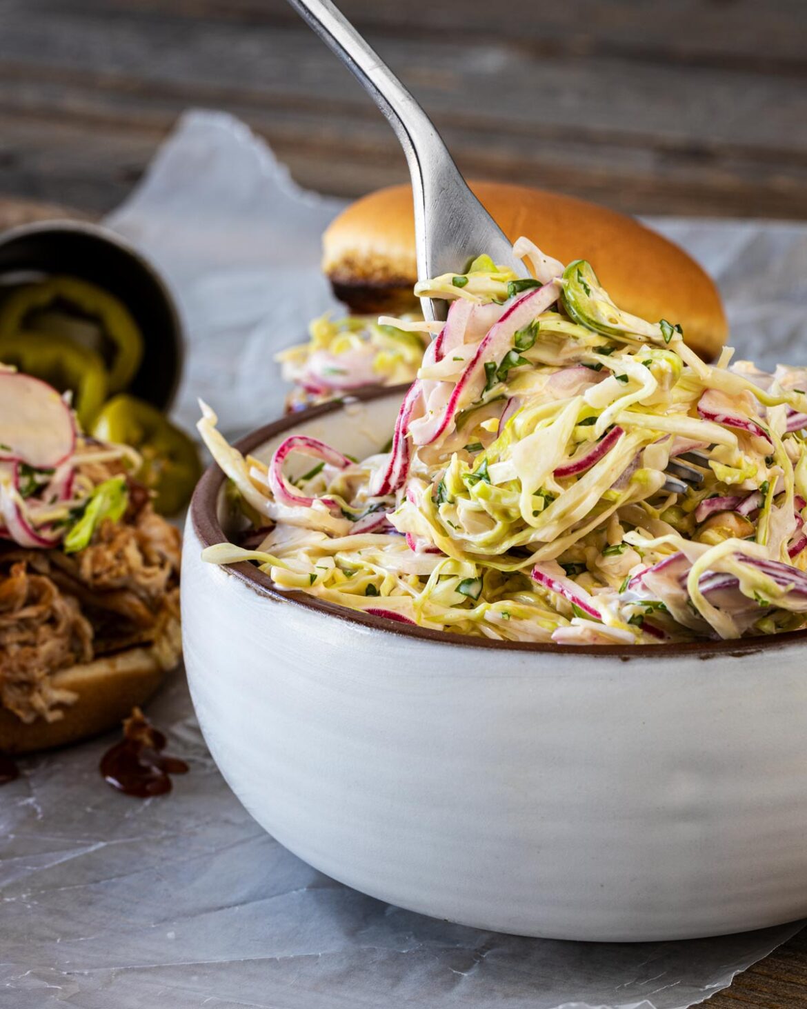 Creamy Southwestern Coleslaw - Chiles and Smoke