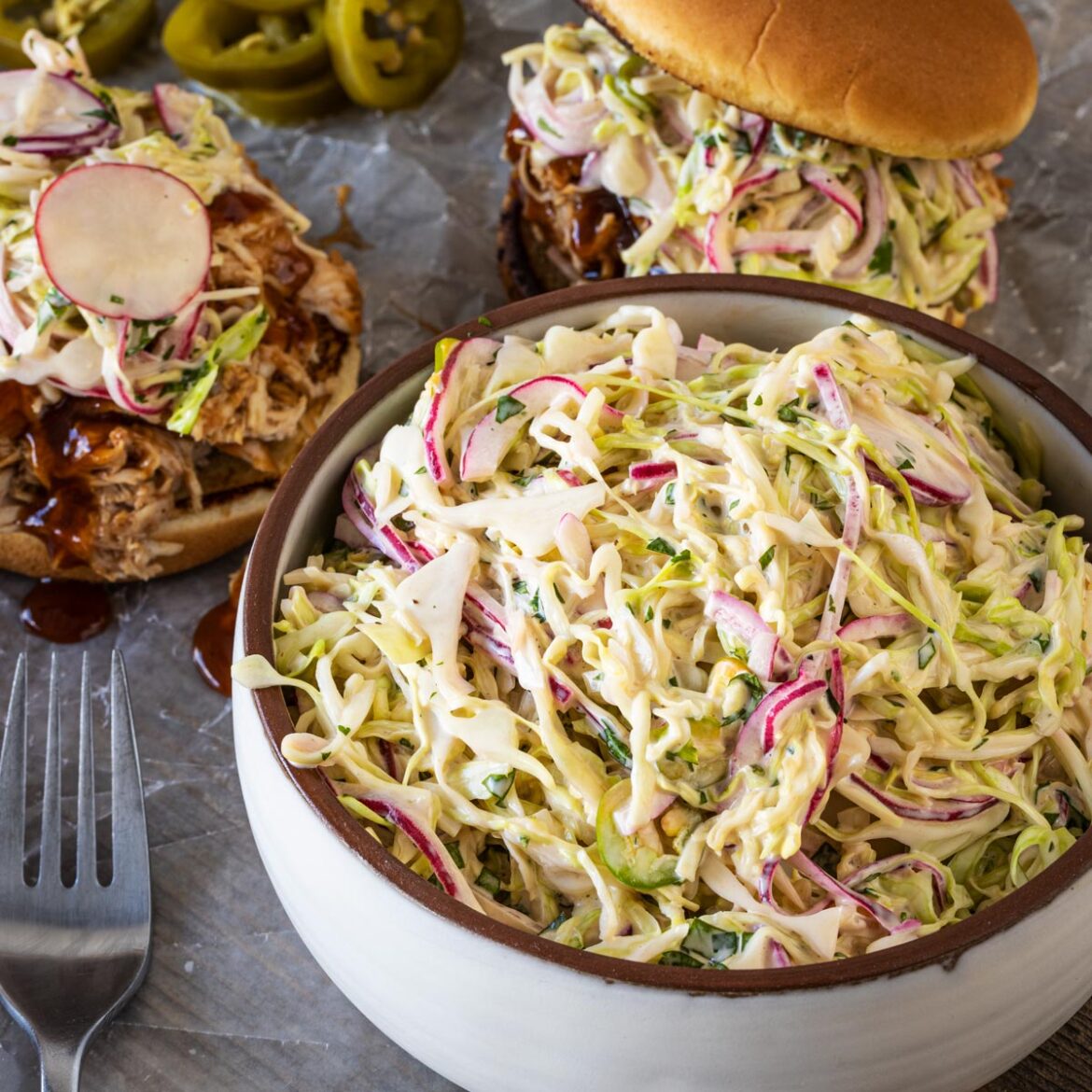 Creamy Southwestern Coleslaw - Chiles and Smoke