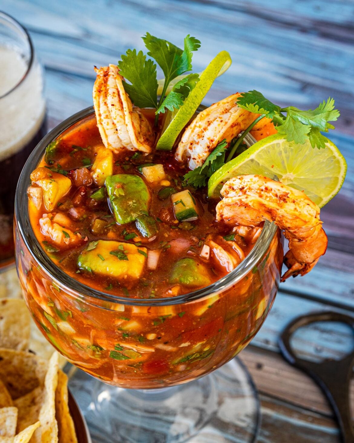 Campechana, Grilled Mexican Shrimp Cocktail - Chiles and Smoke