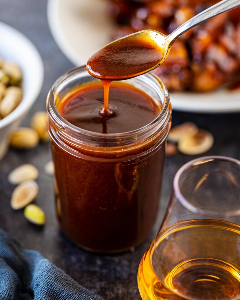 Sweet Honey Bourbon BBQ Sauce - Chiles and Smoke