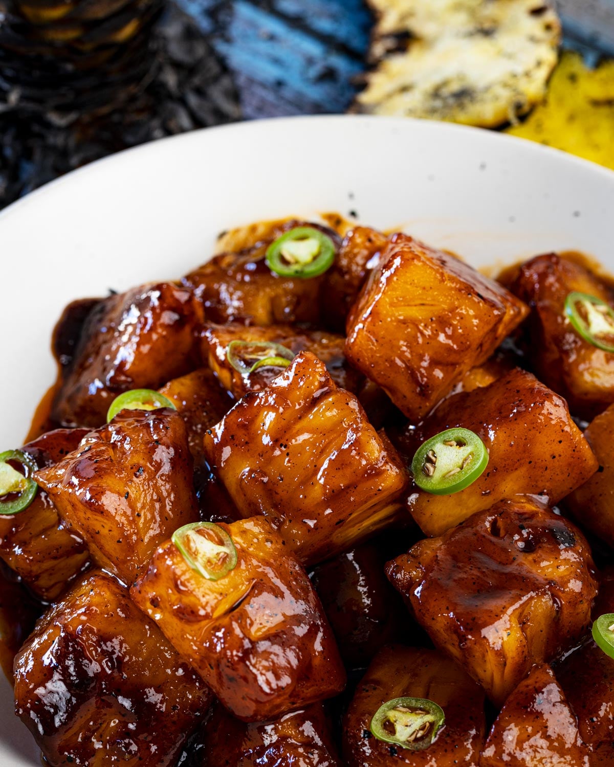 Coal-Roasted Pineapple Burnt Ends - Chiles and Smoke