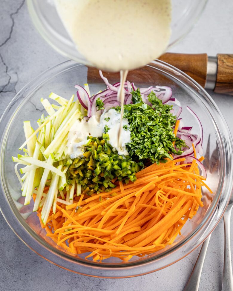 Creamy Jalapeno Carrot Slaw - Chiles and Smoke