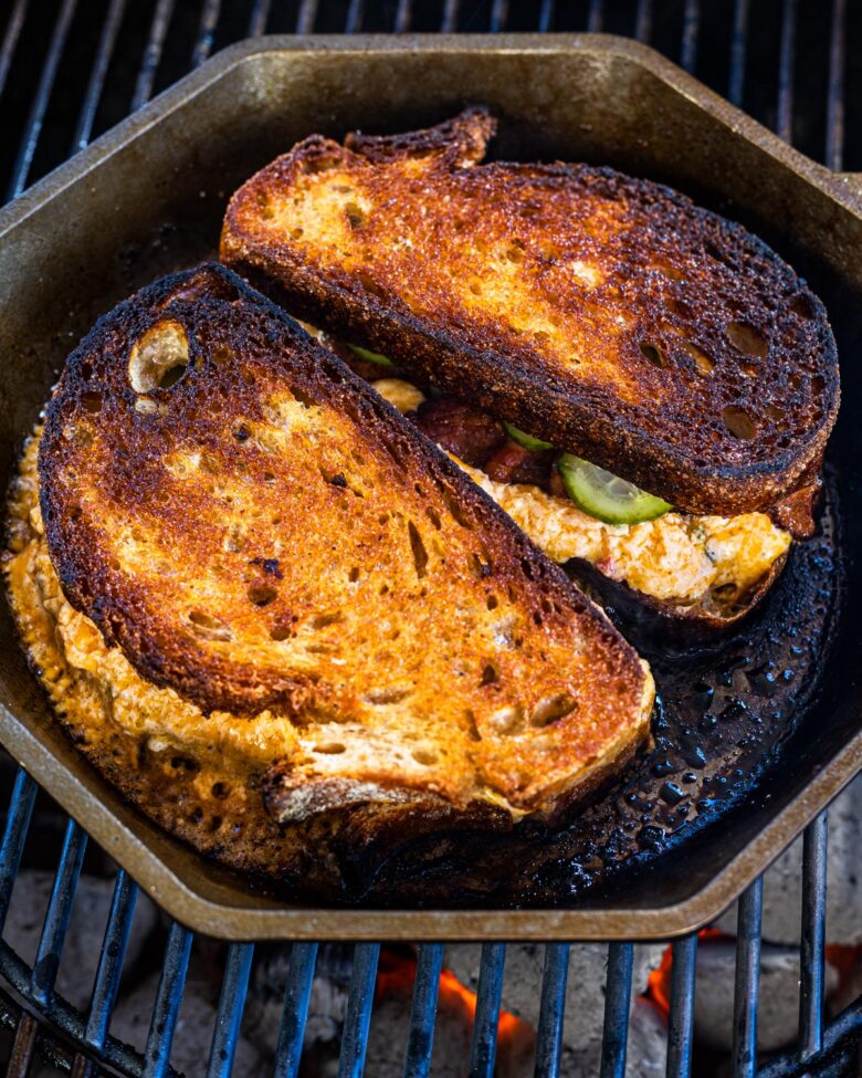 Pimento Grilled Cheese with Bacon - Chiles and Smoke