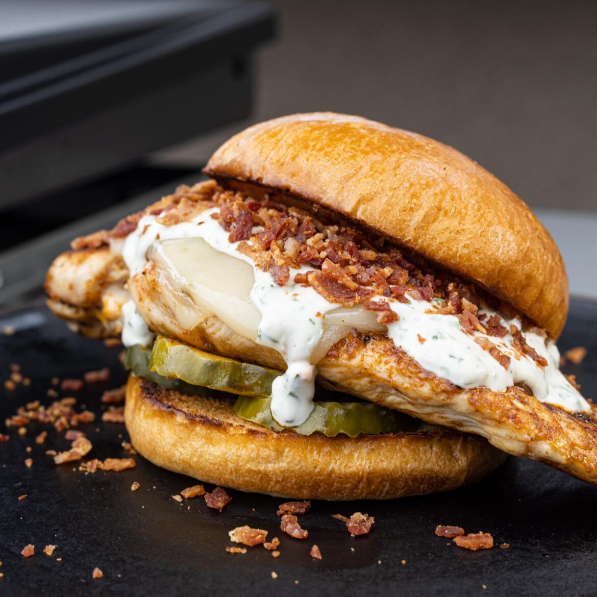 Griddled Chicken Bacon Ranch Sandwich - Chiles and Smoke