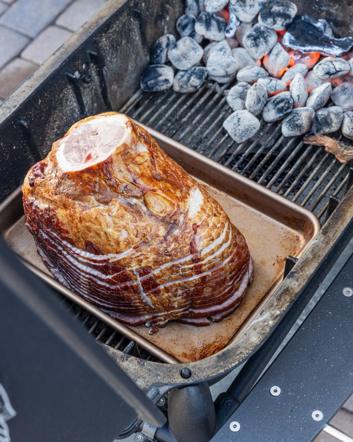 Smoked Spiral Ham & Hot Honey Bourbon Glaze - Chiles and Smoke