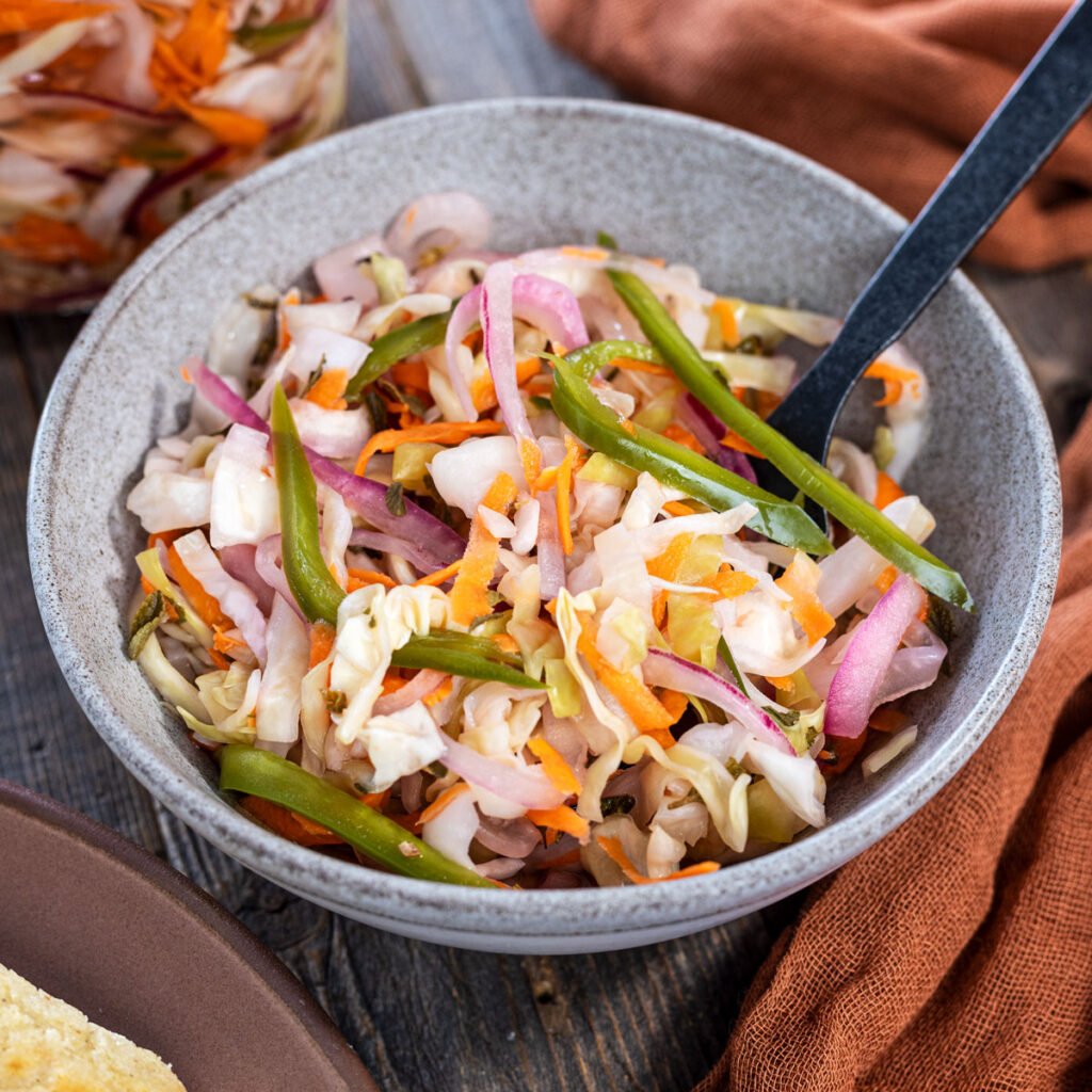 Spicy Curtido (Salvadoran Cabbage Slaw) - Chiles and Smoke