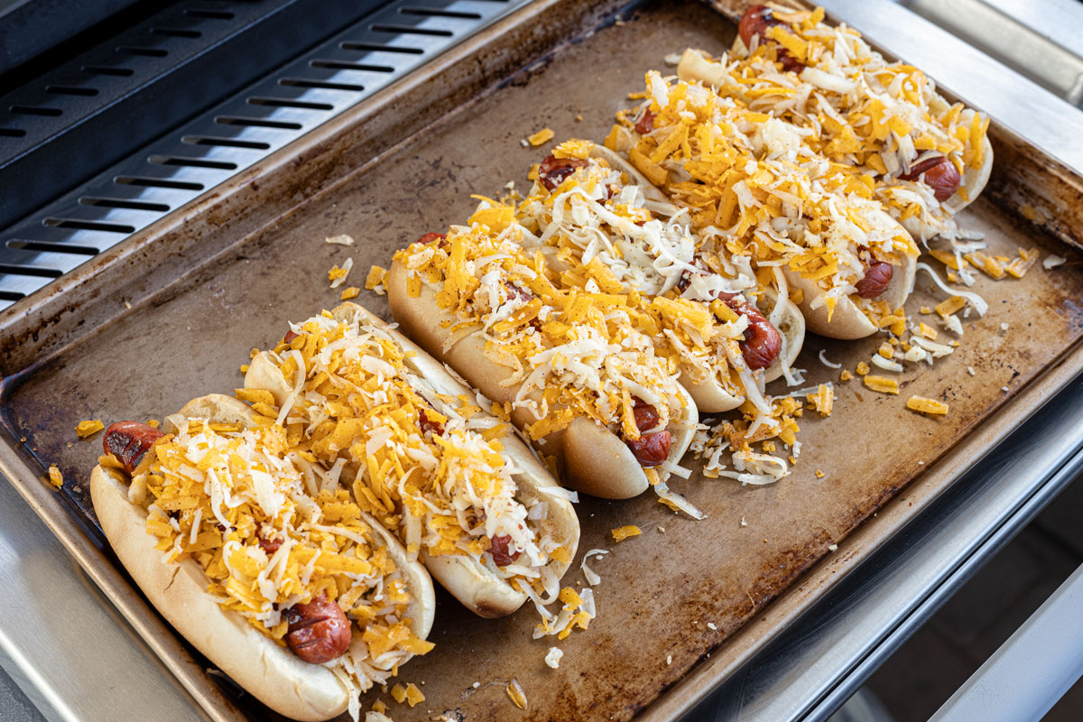 Grilled Cheese Hot Dogs - Chiles and Smoke