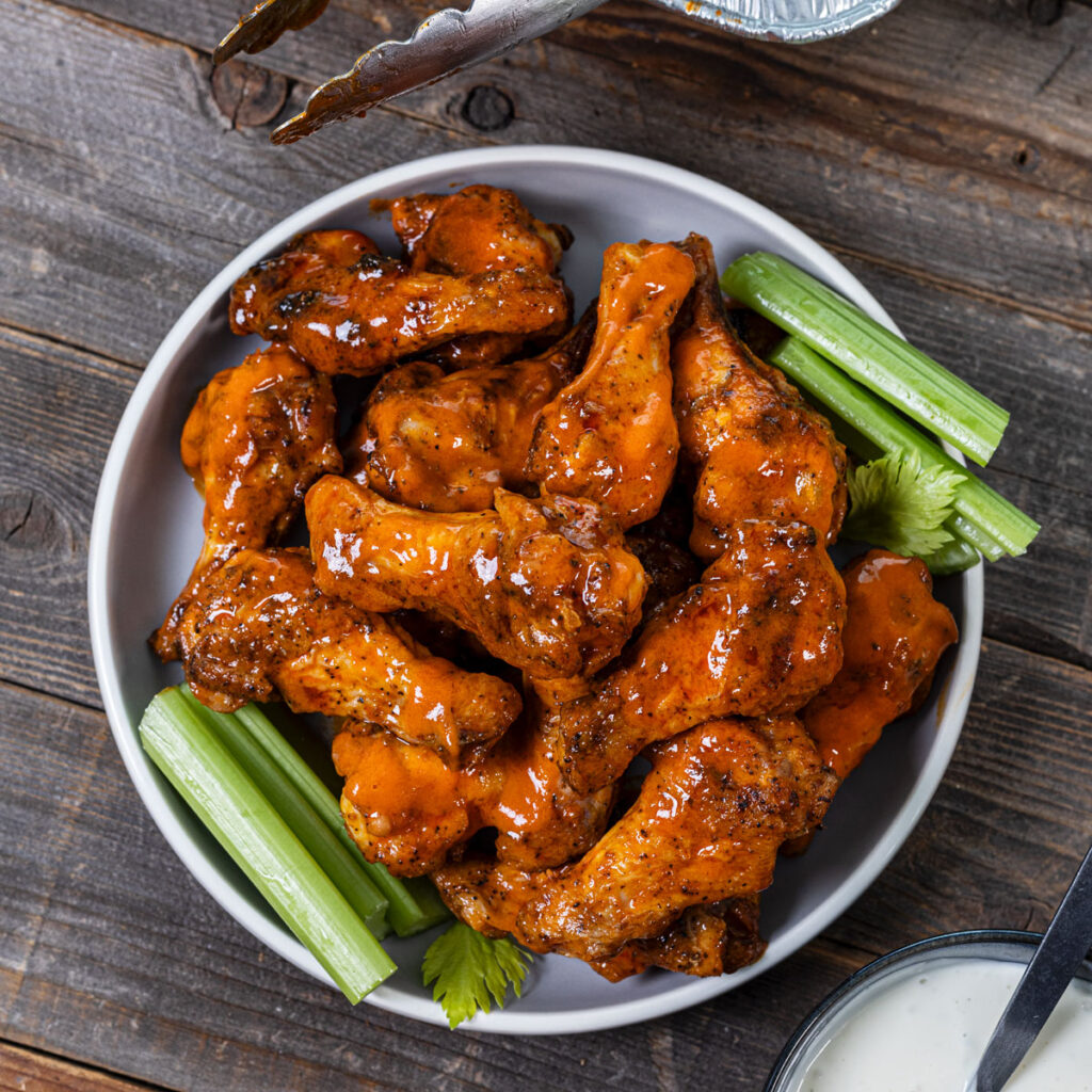 Crispy Smoked Buffalo Wings - Chiles and Smoke
