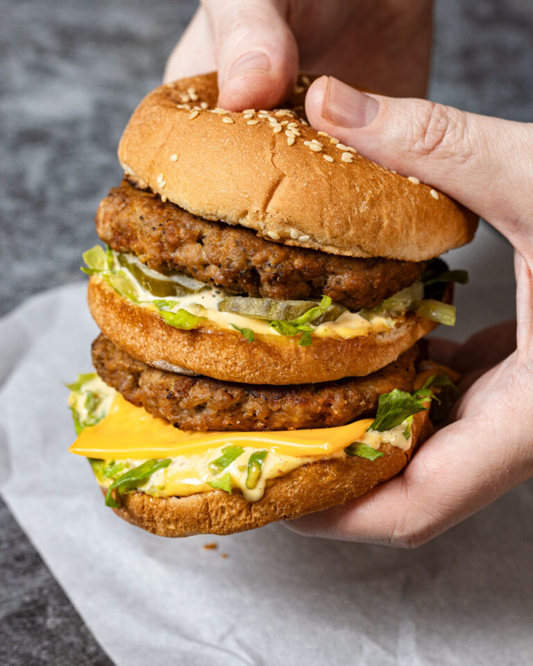 Grilled Chicken Big Mac Burger - Chiles and Smoke