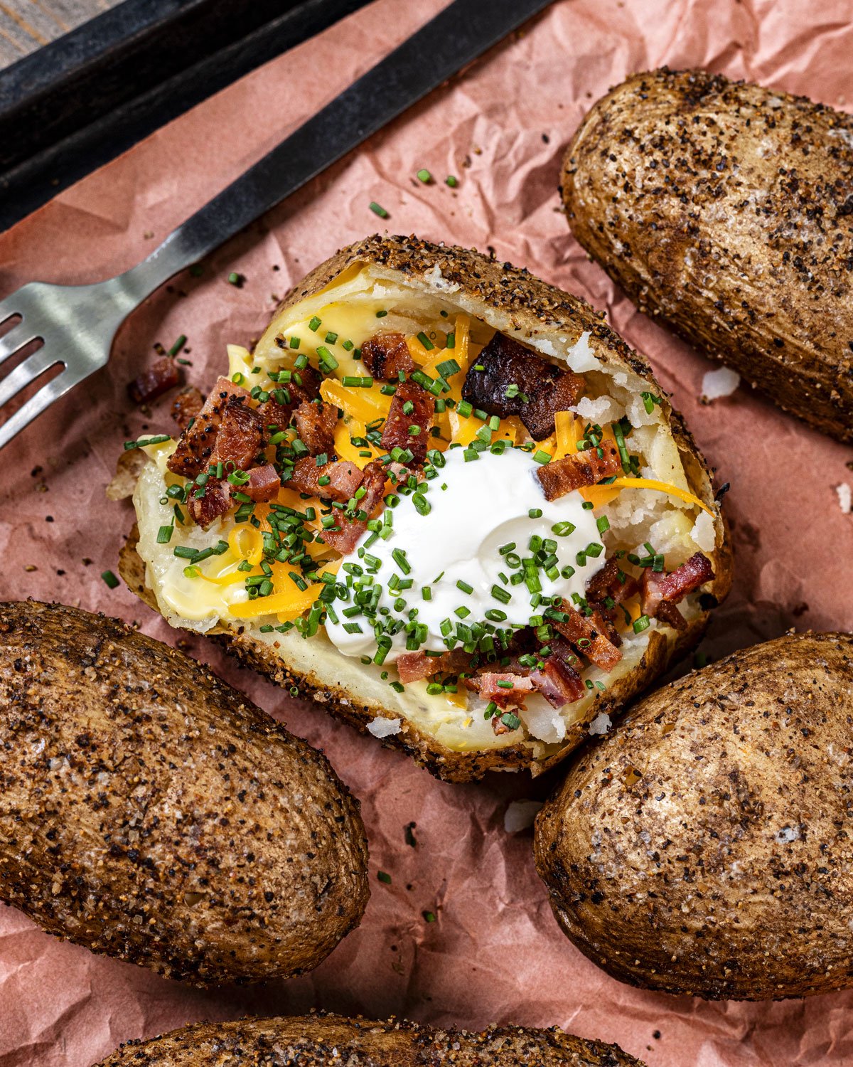 Smoked Baked Potatoes - Chiles and Smoke
